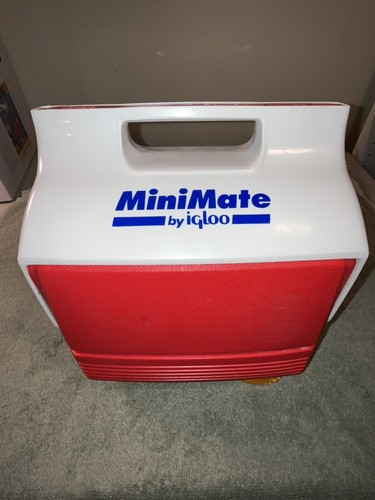 EUC Igloo Mini Mate Personal Cooler USA Made Red & White Mfg. 4/1997 ...