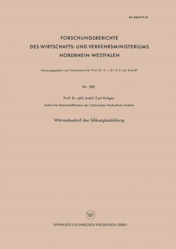 Forschungsberichte Des Wirtschafts- Und Verkehrsministeriums Nordrhein ...
