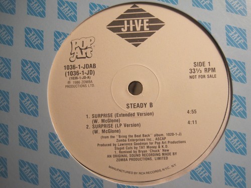 STEADY B SURPRISE / GET PHYSICAL 12" ORIG '86 JIVE WHITE LABEL PROMO ...