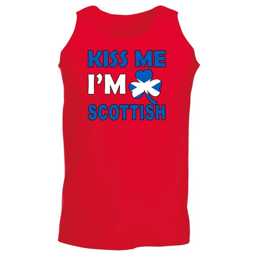 Kiss Me Im Scottish Scotland Flag Lucky - Funny Singlet Vest Unisex ...