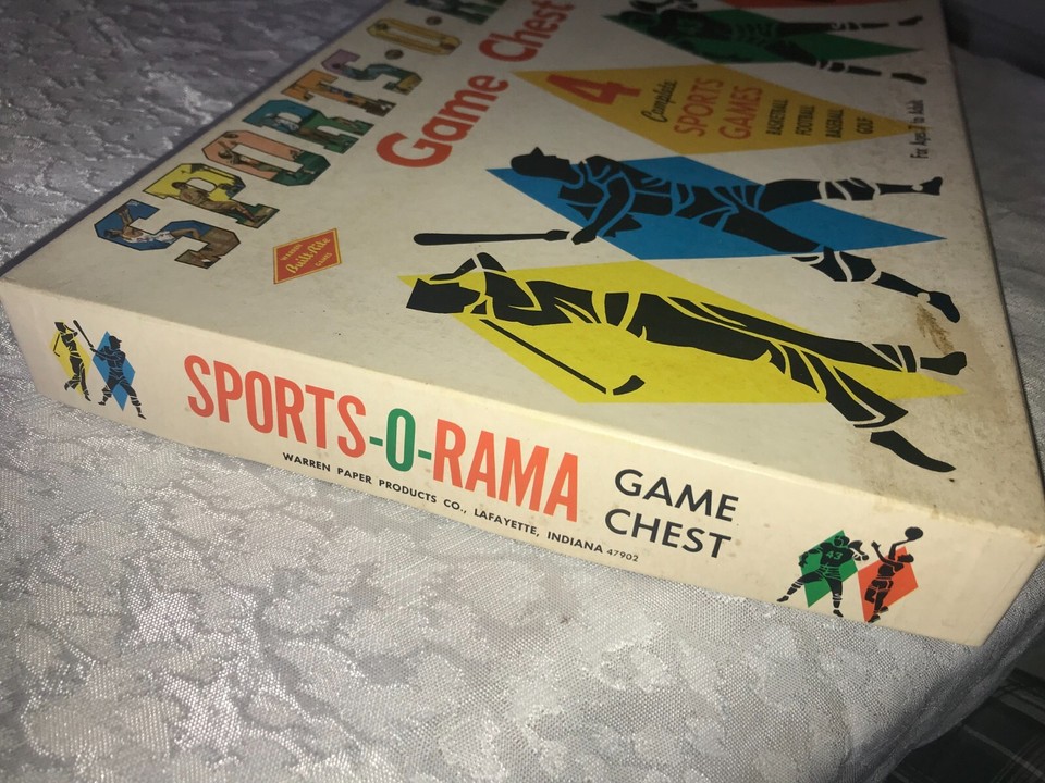 NOS Rare 1965 WARREN Built-Rite #2003 SPORTS-O-RAMA 4 Board Game CHEST ...