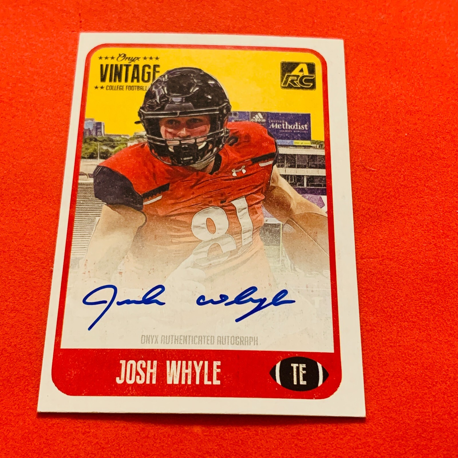 Josh Whyle .. ROOKIE AUTO .. Cincinnati Bearcats / Titans .. 2021 Onyx ...