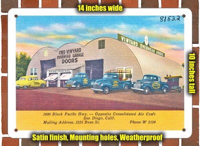 Metal Sign - California Postcard - Fred Vinyard Overhead Garage Doors ...