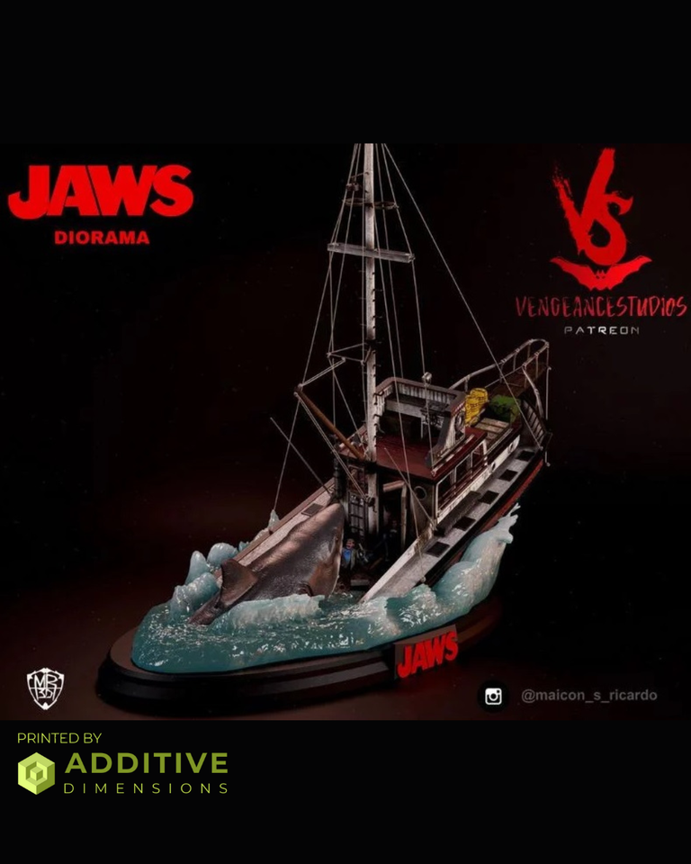 Jaws Diorama by VS3D FAN ART 1:40 Statue Resin 3D Printed DIY Model Kit ...