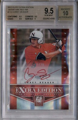 2012 Elite Extra Signature Red Ink Corey Seager Autograph Auto /25 BGS ...