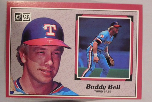 BUDDY BELL TEXAS RANGERS 1983 DONRUSS 3-1/2" x 5" Baseball Card - LOT ...