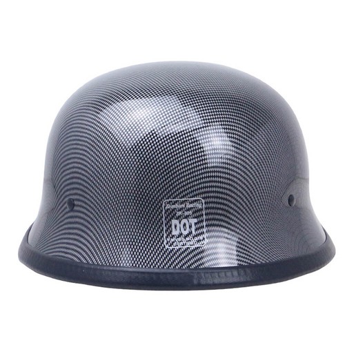 DOT German Style Leather Motorcycle Half Helmet Skull Cap Scooter ...