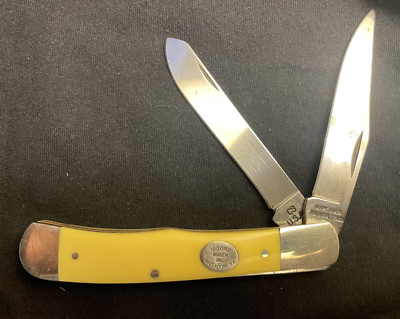 Moore Maker 3202 EB Full Size Trapper Knife Yellow Delrin | eBay