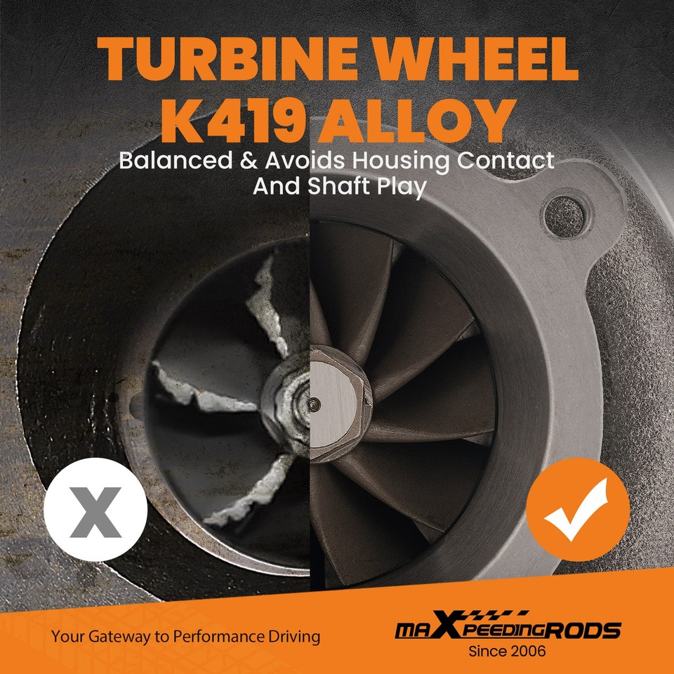 Billet Wheel Turbo Universal 0.57 / 0.5 A/R Turbine Compressor T3 T4 4 ...