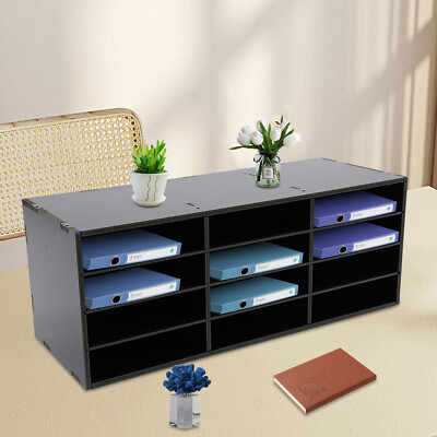 4 Tiers PVC Desktop Countertop Literature Organizer Black Office Home ...