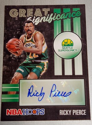 2020-21 NBA Hoops Great Significance Ricky Pierce Auto Supersonics #GS ...