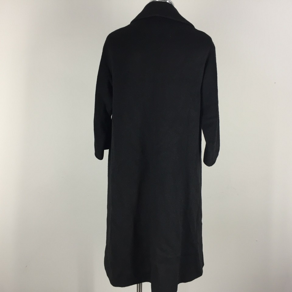 Vintage Stevens Black Wool Mohair Swing Coat Duster Open S M Lady Day ...
