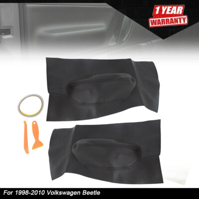 For Volkswagen Beetle 98-10 Black Door Panel Insert Cards Leather ...