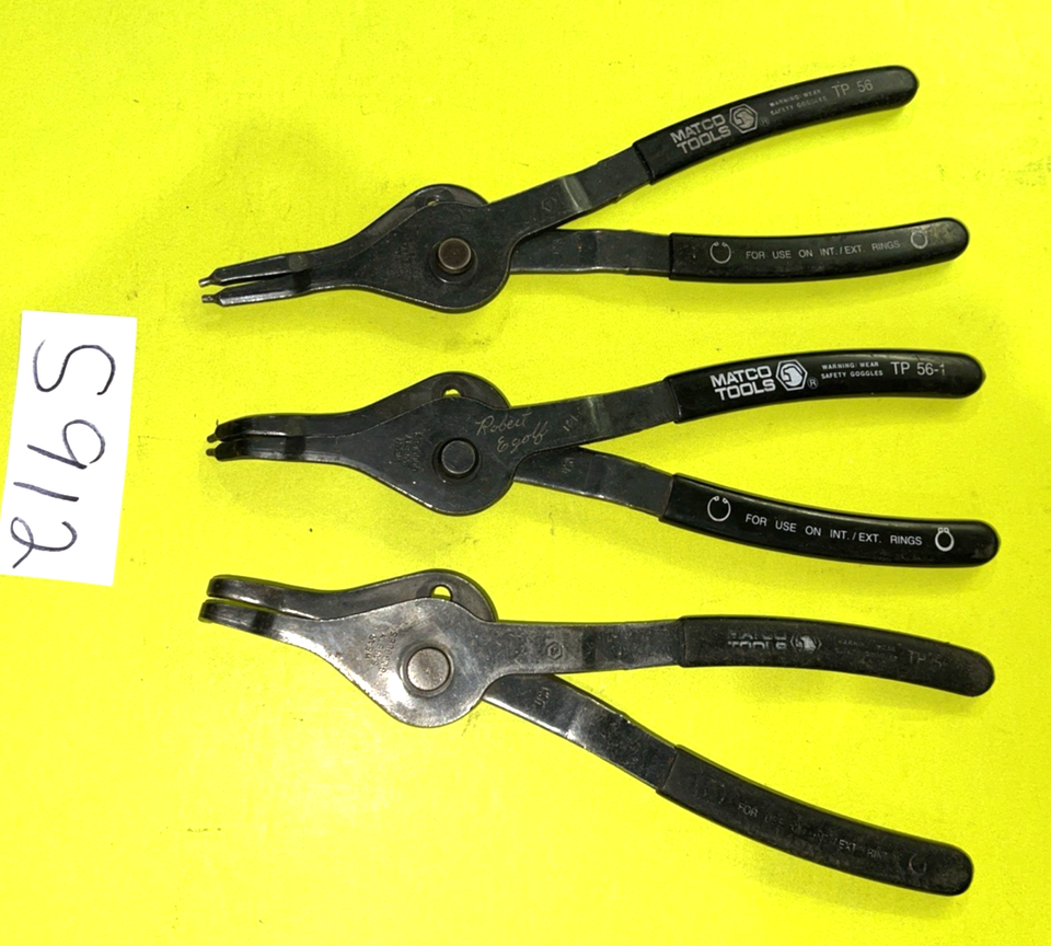 MATCO TOOLS 3 PIECE CONVERTABLE SNAP-RING PLIERS LARGE SIZE TP56 TP56-1 ...