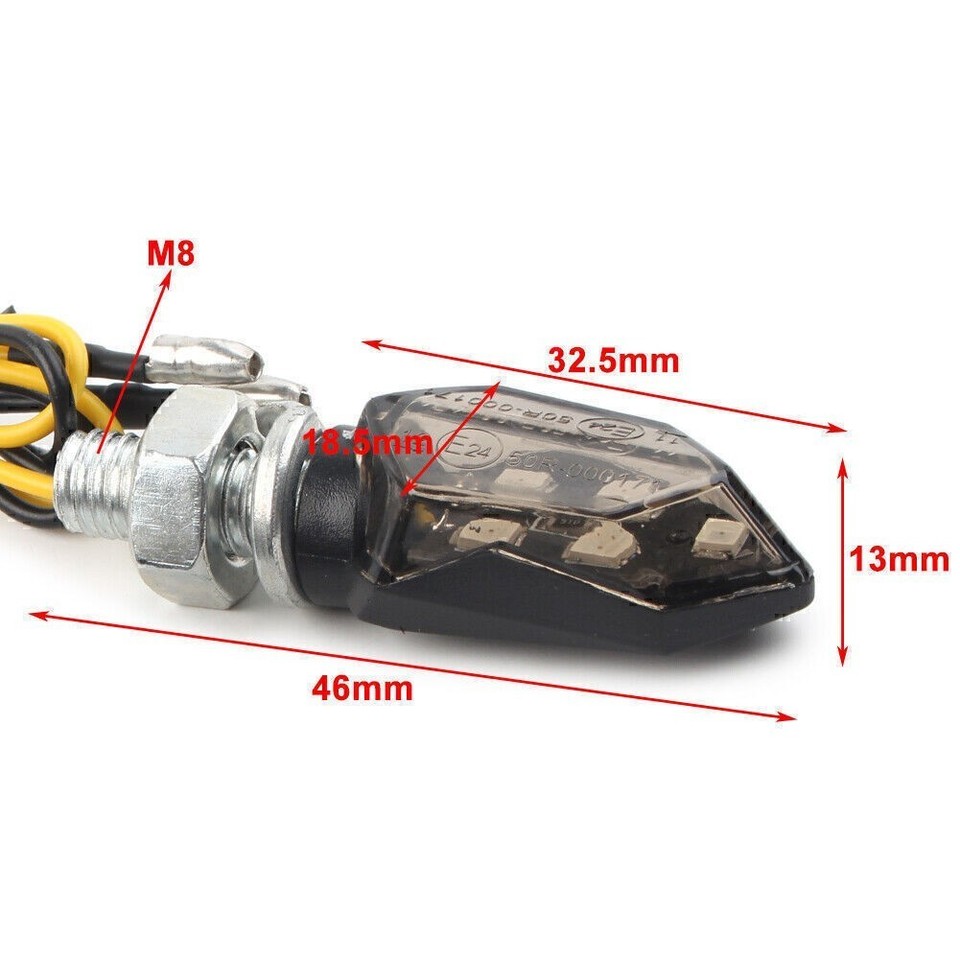 Mini 12V LED Turn Signals Blinker Light Indicator Amber Lamp Motorcycle ...