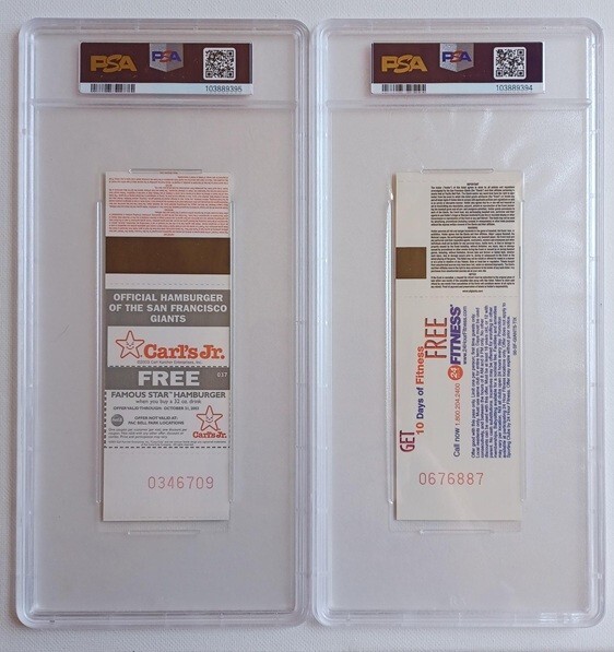 BARRY BONDS 500th Home Run & 500th Stolen Base FULL TICKETS Both GEM ...