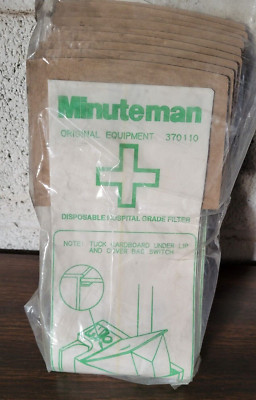 New Hospital Grade Disposable Vacuum Filter Bag Minuteman Model 370110 ...
