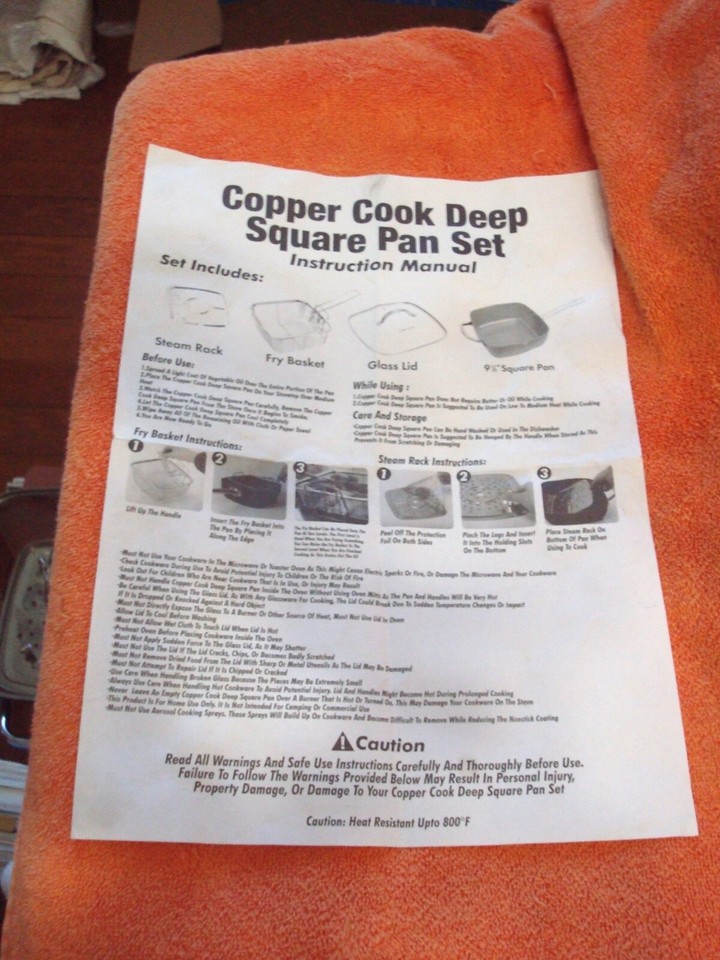 Copper Cook 3.5-in Deep Square Copper Pan Set | eBay