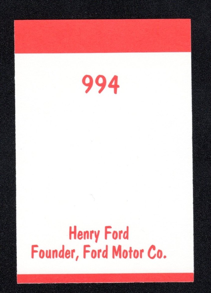 Henry Ford Founder Motor Company Vintage 1987 Motto Game Trivia Card ...