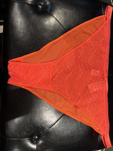 Ivory Rose Curve Exclusive Orange Lace Sheer String Bikini Panties Size ...