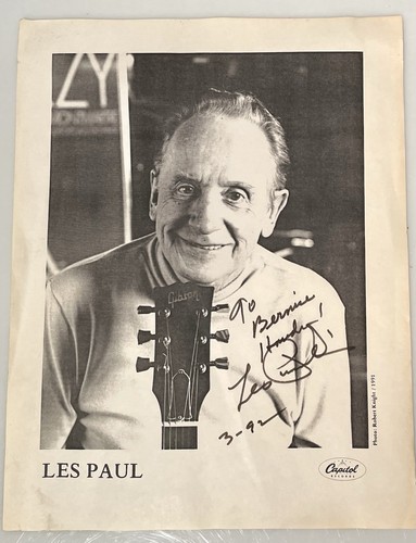 Vintage 1992 Signed Les Paul Autographed Robert Knight Picture | eBay