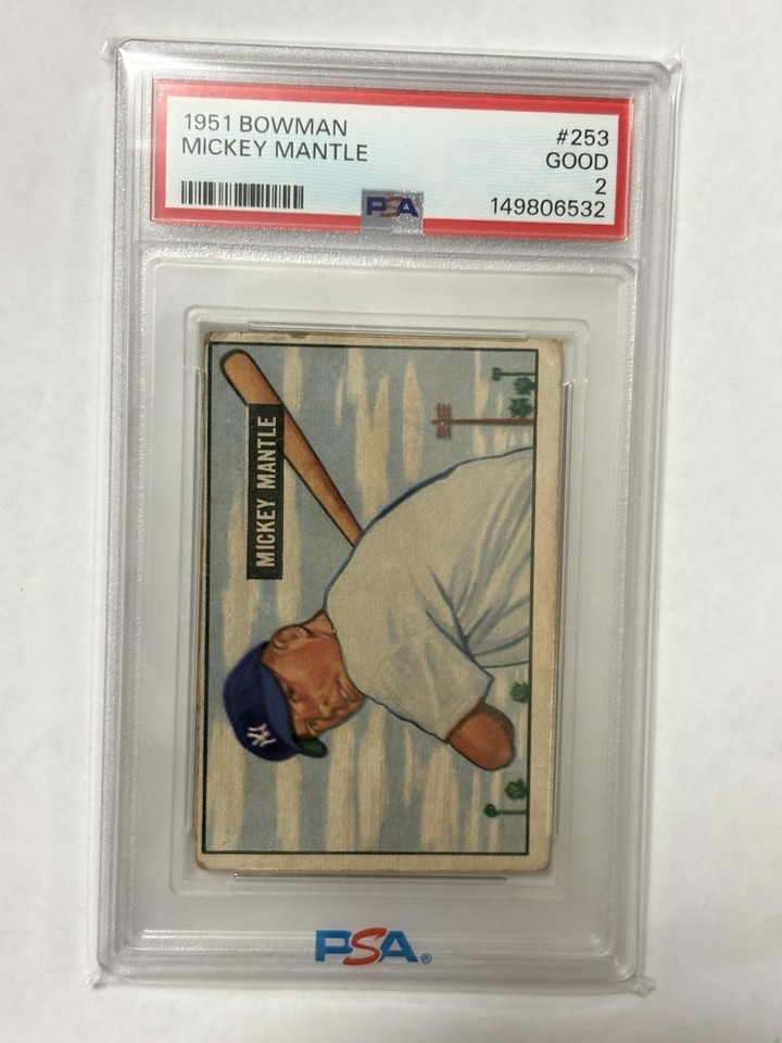1951 Bowman Mickey Mantle #253 ROOKIE Yankees HOF PSA 2 "ICONIC CARD ...