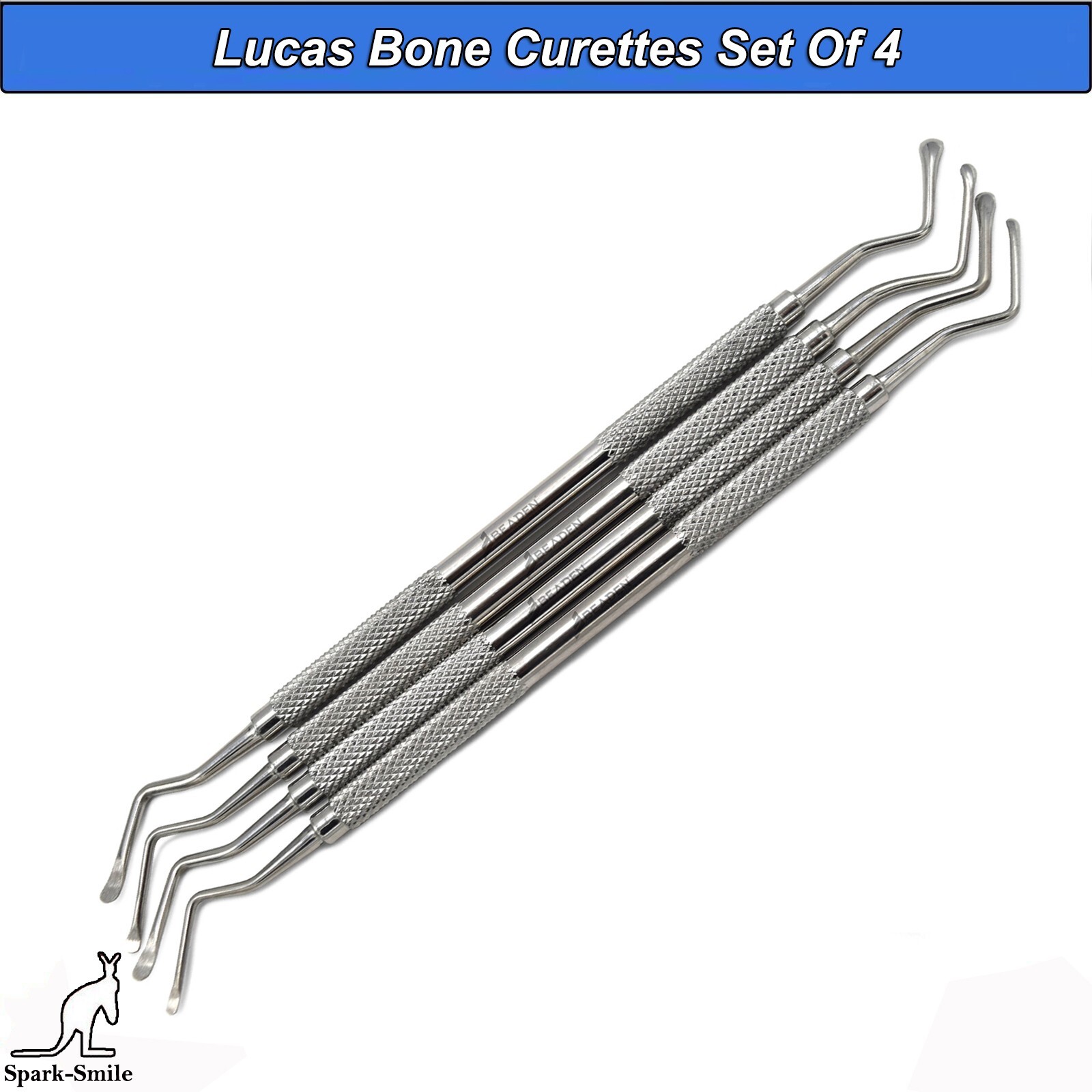 SET OF 4 PERIODONTAL LUCAS BONE CURETTES DENTAL SURGICAL DENTIST ...