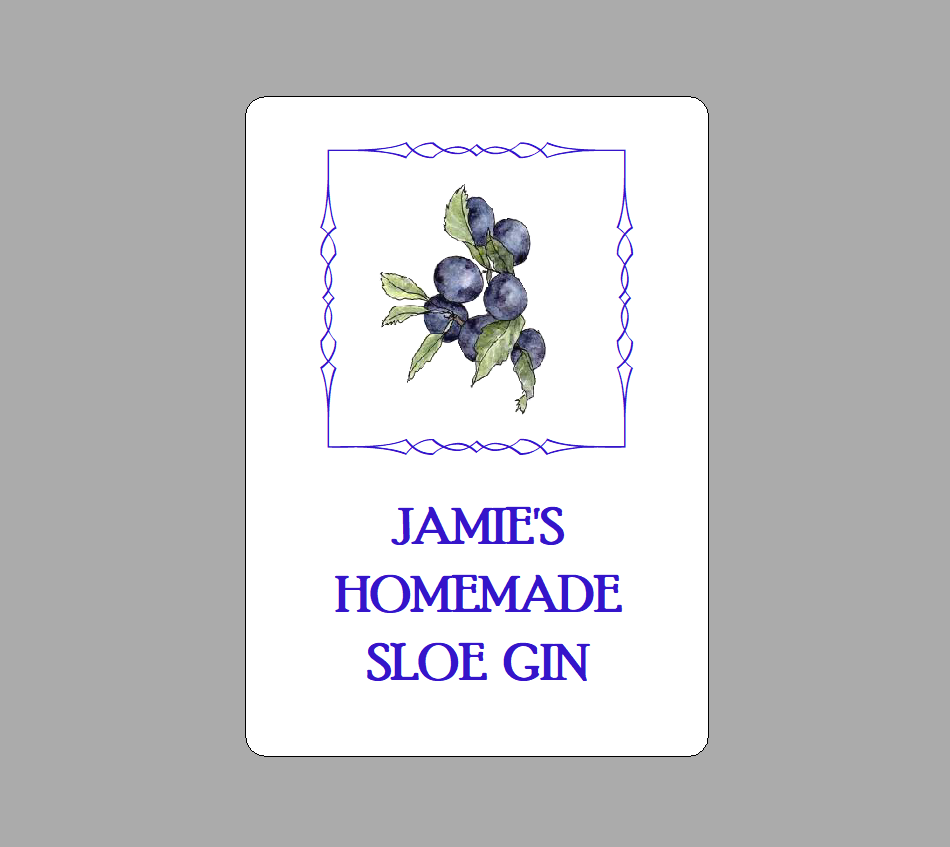 Large Sloe Gin Bottle Stickers Homemade Sloe Wine Labels Personalised ...