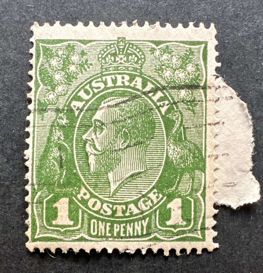 C1930 KGV King George V 1 d Green on paper PS259 | eBay Australia