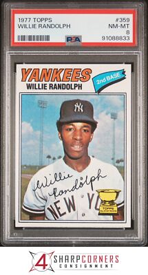 1977 TOPPS ALL-STAR ROOKIE #359 WILLIE RANDOLPH YANKEES PSA 8 B4128719 ...