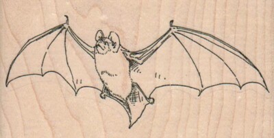 Mounted Rubber Stamp, Flying Bat, Bat, Vampire, Halloween, Halloween ...