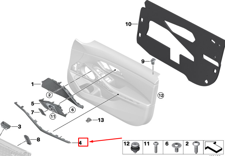 BMW 3 G20 Front Left Door Optical Fibre Contour Line 63316999929 NEW ...
