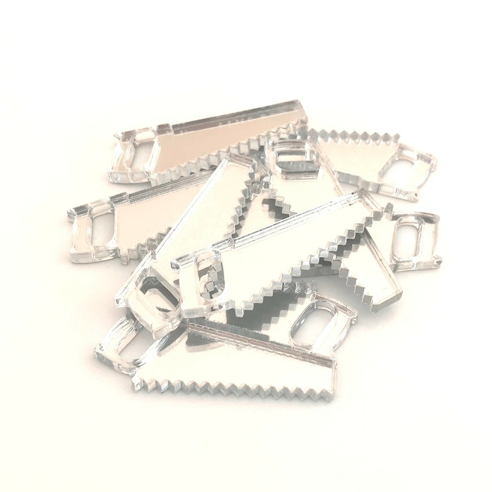 Saw Shaped Crafting Mirrors Pks 10, Many Colours/Sizes, Engraving/Hoops ...