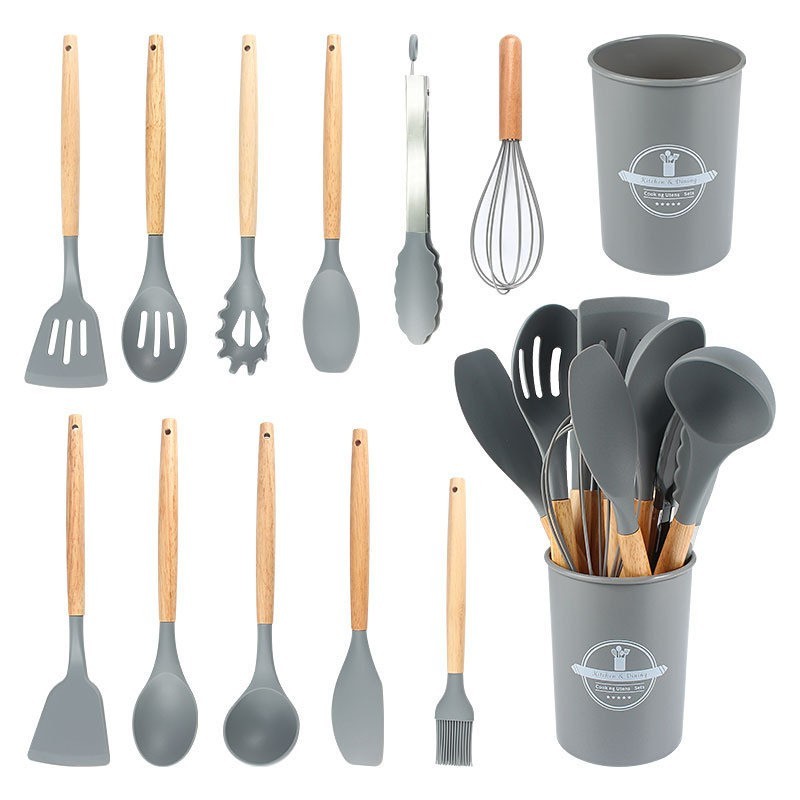 12 Pcs Kitchen Utensils Set Silicone Cooking Nonstick Spatula Turner ...