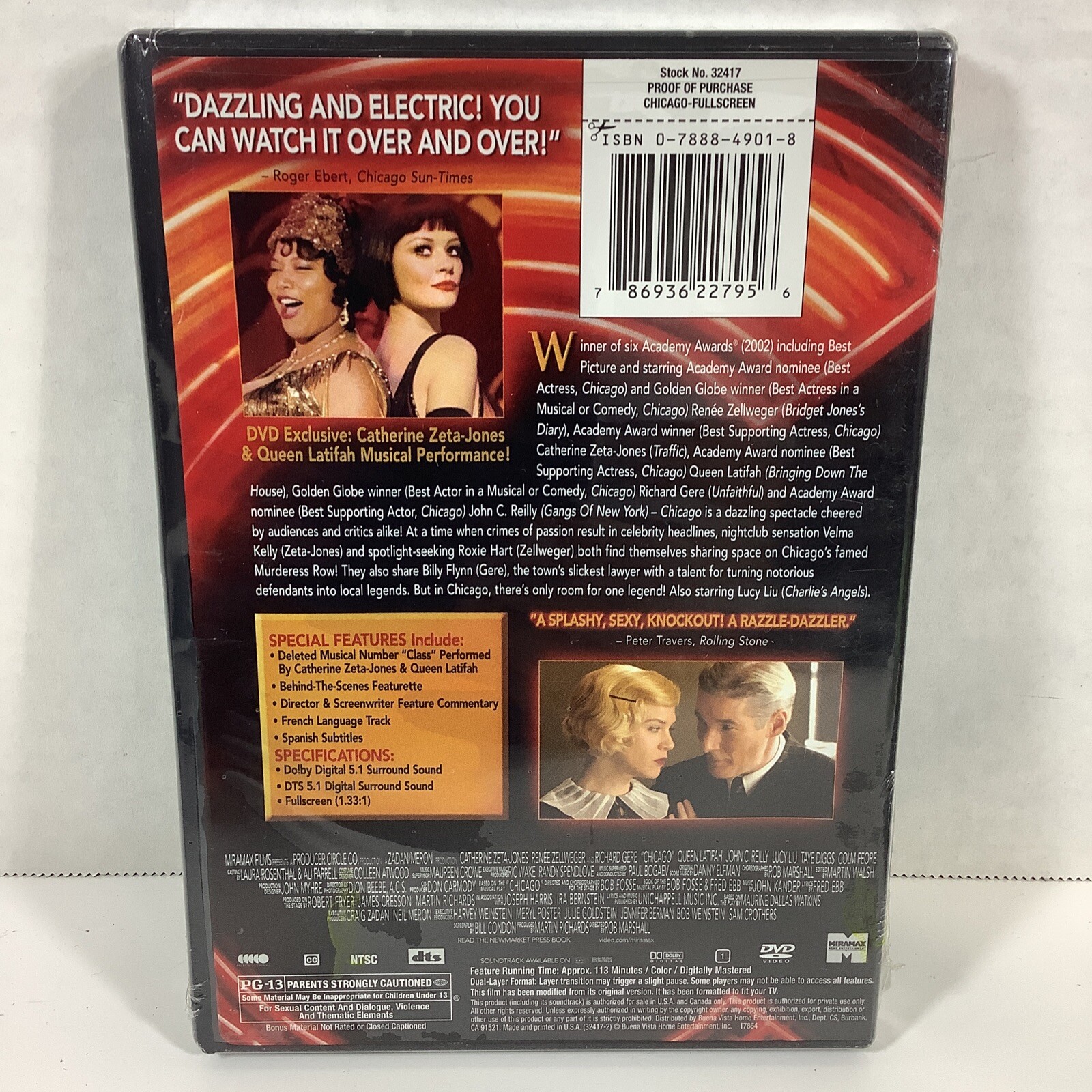 Chicago (DVD, 2003, Full Frame) 786936227956| eBay