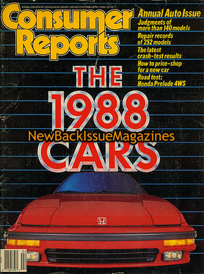 Consumer Reports 4 88 The 1988 Cars April 1988 New Ebay