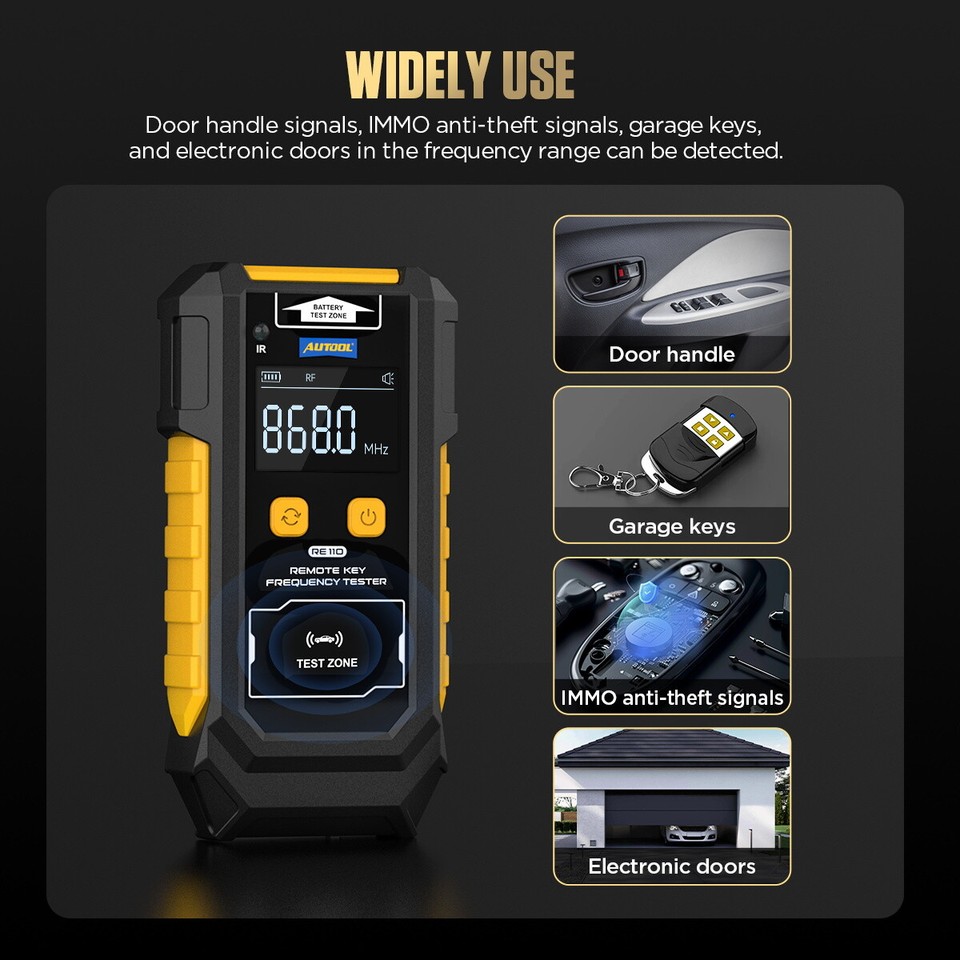 Remote Key Frequency Tester 315/433/868/902Mhz Key Fob Infrared Signal ...