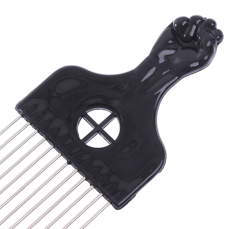 Black Fist Afro Metal Comb African Hair Comb Brush Salon Hairstyle ...