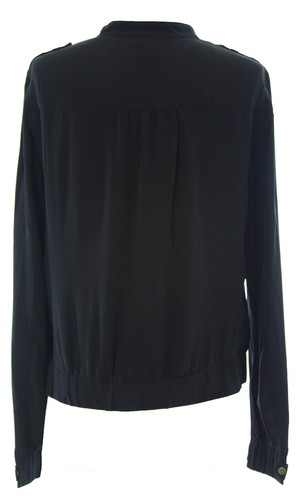 EDUN Women's Black Silk Zip Up Jacket Sz M NEW 846512131296 | eBay