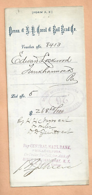 PENNSYLVANIA & NEW YORK RAIL ROAD CO VOUCHER 1877 RAILROAD COVER | eBay
