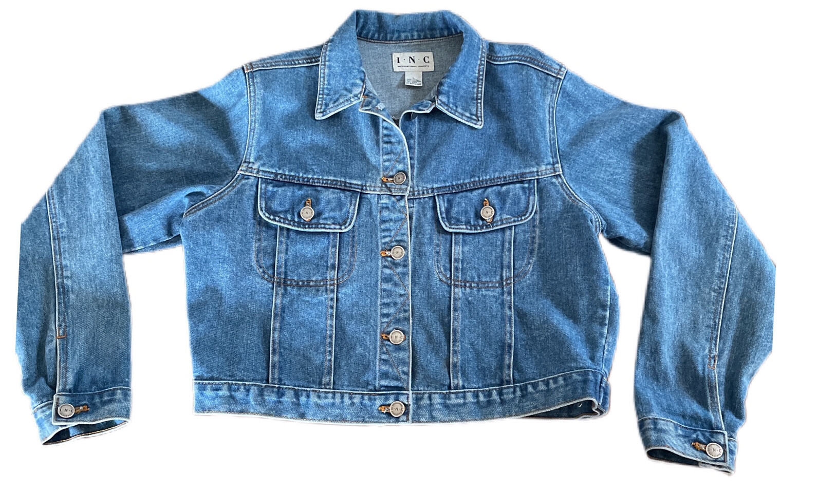 INC Women’s Denim Jean Jacket Size Large Length 19”. Blue Classic | eBay