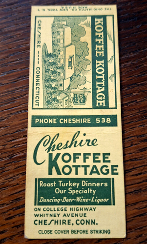 Vintage Matchbook: Cheshire Koffee Kottage, Cheshire, CT | eBay