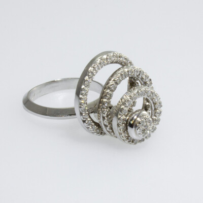 Motion Ring 14K Gold and 77 Diamonds Three Circle - FL809 | eBay