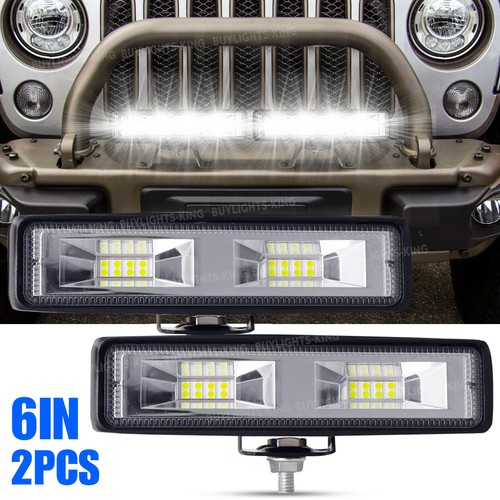 2X 6Inch 80W LED Work Light Bar Flood Fog Lamp Offroad Driving Truck ...