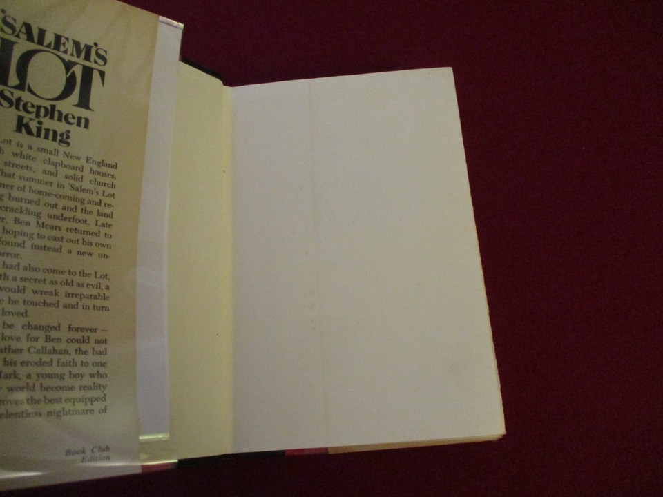 'Salem's Lot by Stephen King (1975) Hardcover Book Club Edition ...