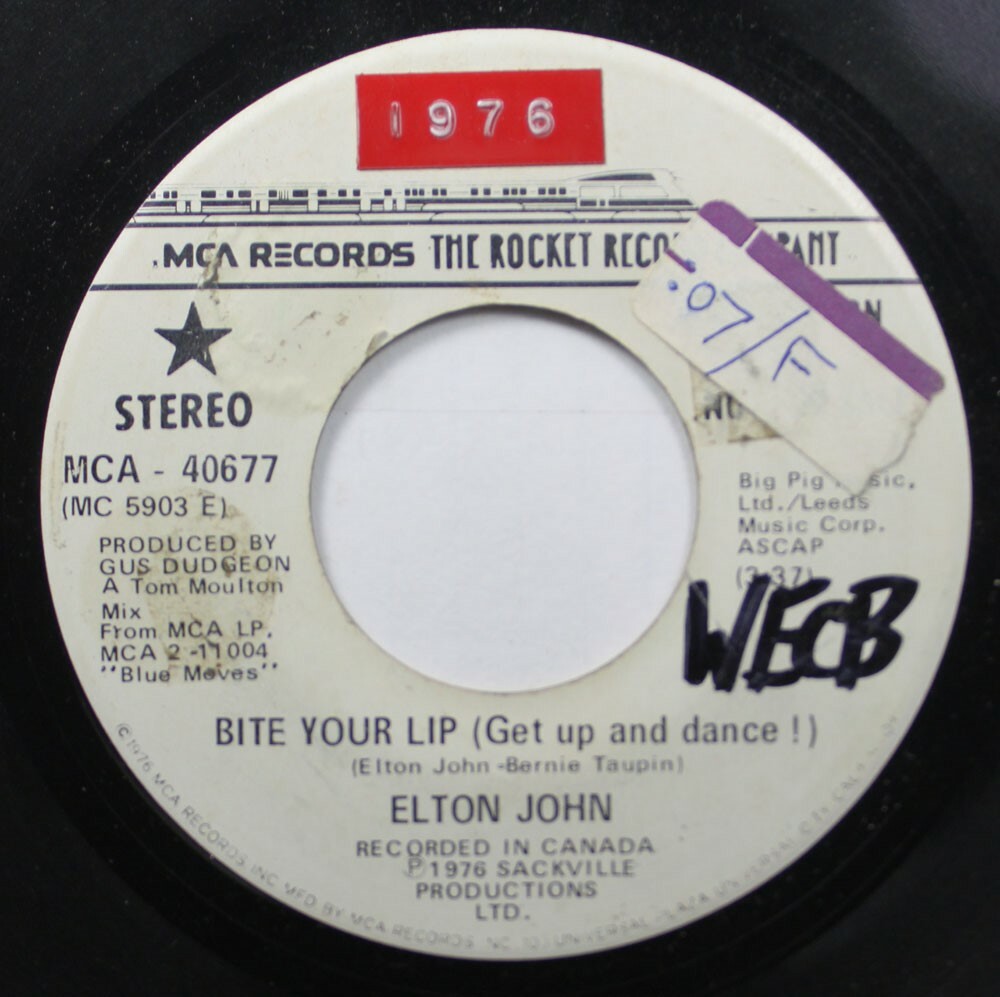 Rock Promo 45 Elton John - Bite Your Lip (Get Up And Dance / bite your ...