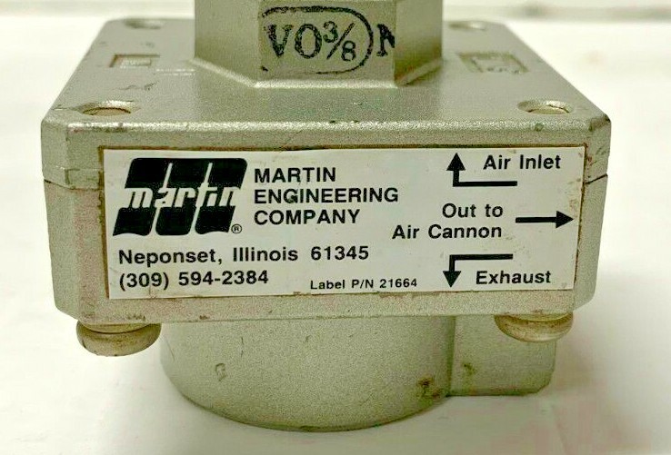 Martin Engineering Vo 3/8 air inlet, out to air cannon exhaust #61345 ...