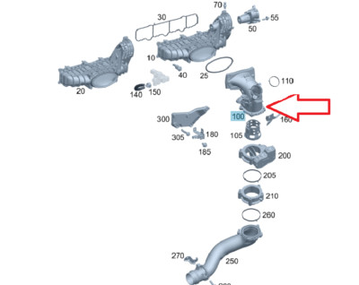 Mercedes-Benz Ladeluftkrümmer Ladeluftrohr Sprinter 316 906 A6510904000 ...