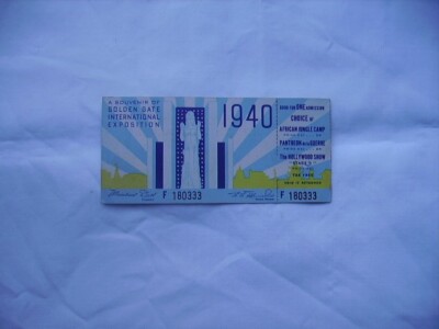 1940 San Francisco Golden Gate International Exposition Ticket | eBay