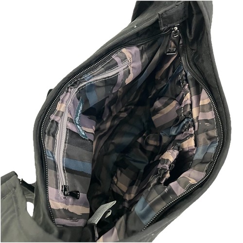 Lug Canopy LOVE Black Nylon Crossbody Hobo Bag Adjustable Strap RFID ...